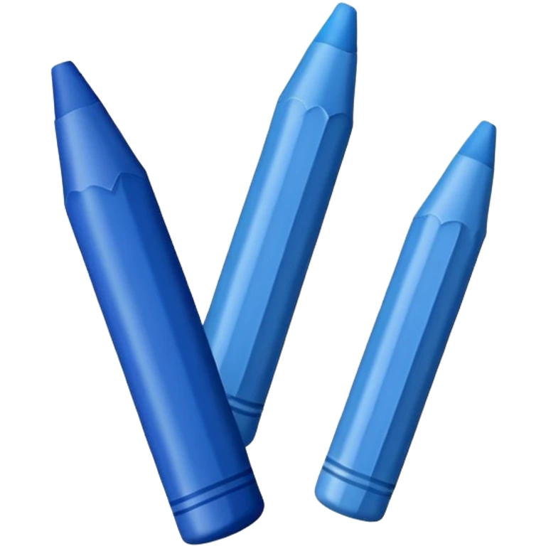 Eleven blue crayons arranged in a neat row emoji | AI Emoji Generator