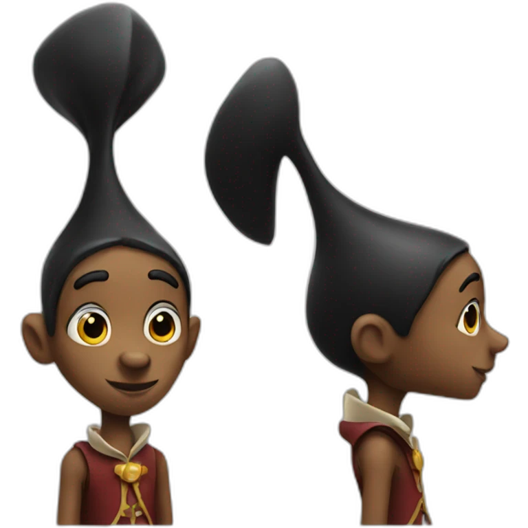 black pinocchio with long nose emoji | AI Emoji Generator