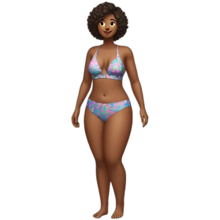 Slim-Thicc woman swimsuit posing full body (curvy slim body type, perfect body, hourglass figure ...