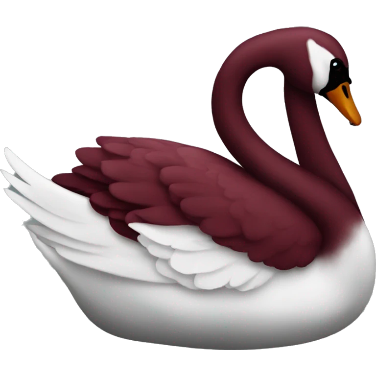 Dark red velvet swan emoji | AI Emoji Generator