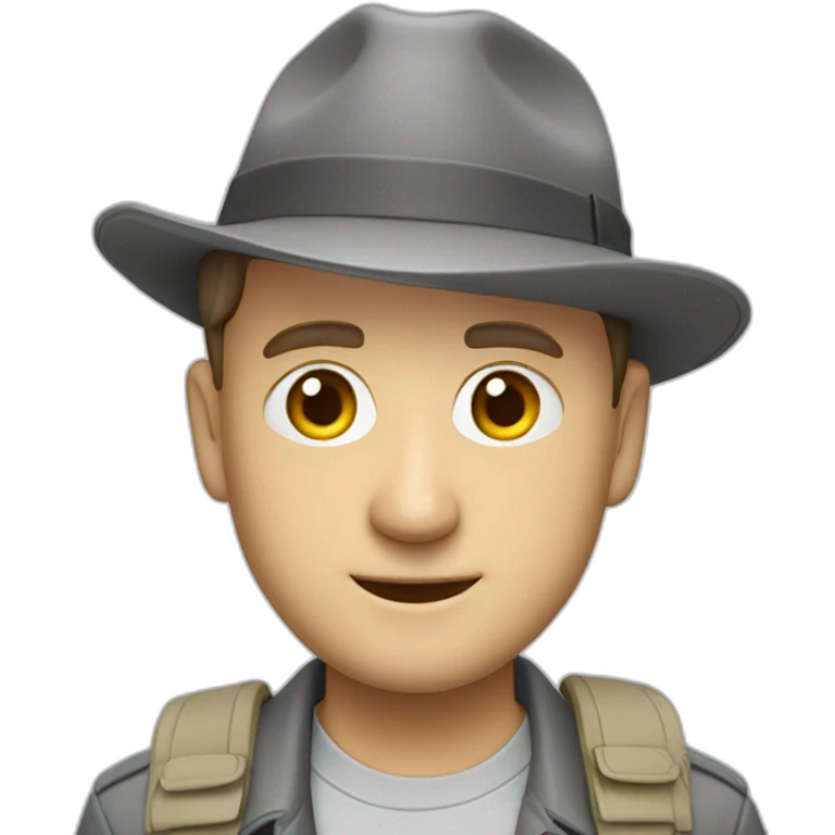 tim robinson wearing a grey fedora with a grey safari flap on the back ...