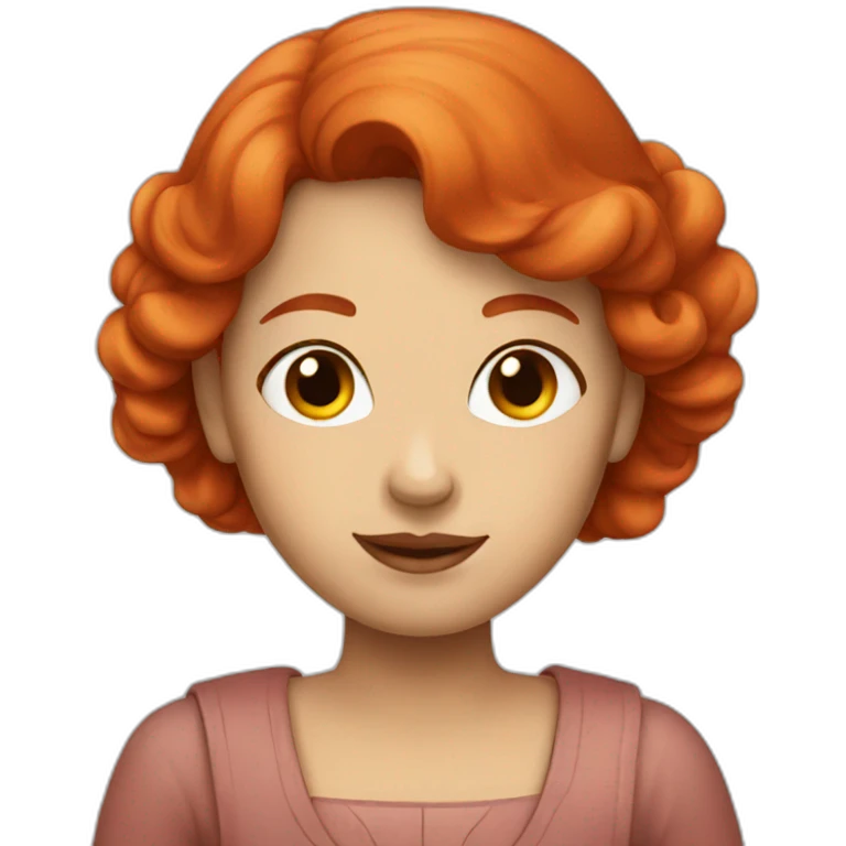 Red hair peace lady emoji | AI Emoji Generator