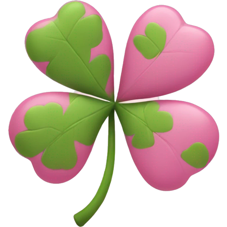 Pink four leaf clover heart emoji | AI Emoji Generator