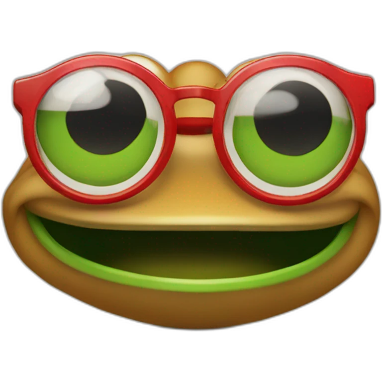 smiley face pepe the frog in black and red checkered shirt with square ...