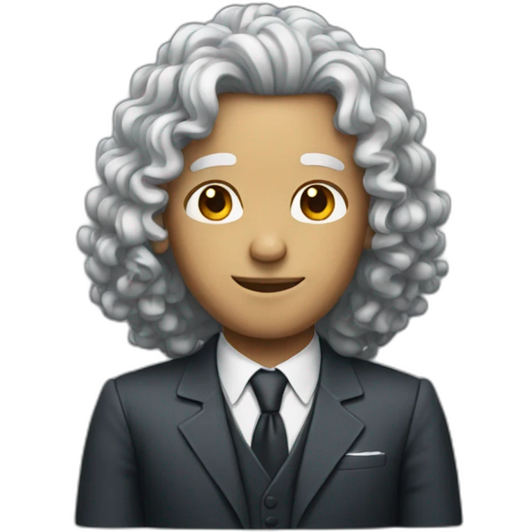 Curly light long hair president emoji | AI Emoji Generator