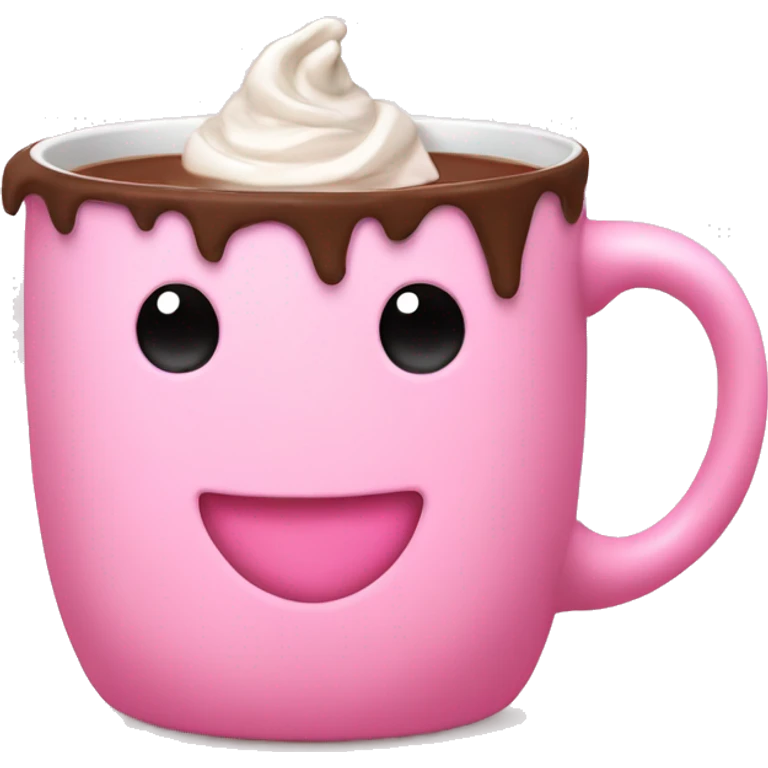 Cute pink mug with bow on the handle, hot chocolate emoji | AI Emoji ...