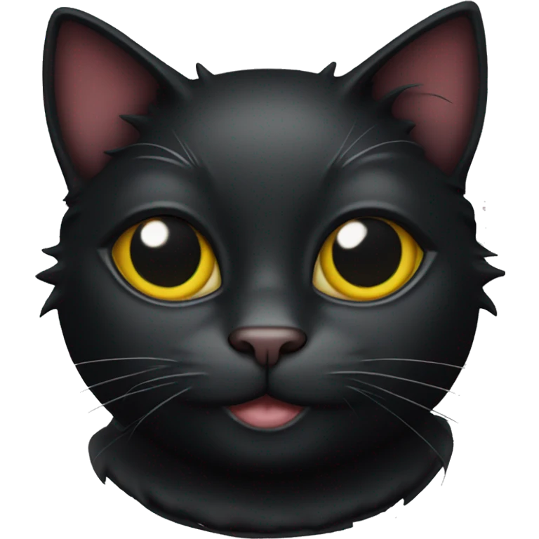 Black cat with jester collar emoji | AI Emoji Generator