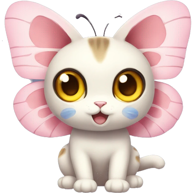 Kawaii Butterfly-Cat-Pokémon-Fakémon Full Body emoji | AI Emoji Generator