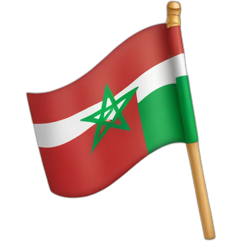 drapeau du maroc avec baton emoji | AI Emoji Generator