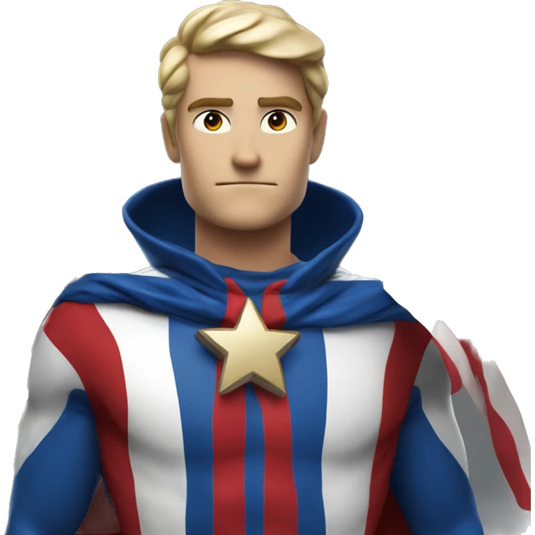 Emoji of Homelander from ‘The Boys’ series. USA flag-inspired costume ...