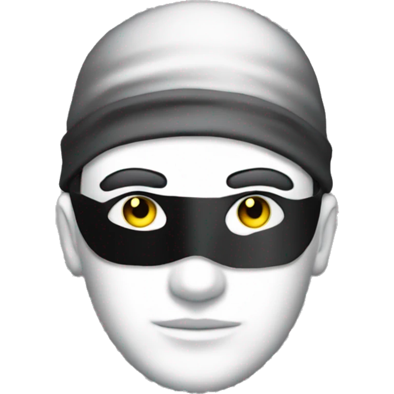 Robber Yellow skin black eye mask black and white shirt emoji | AI ...