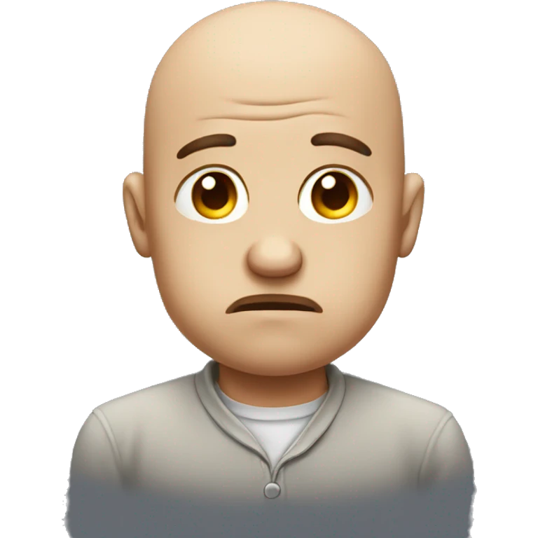 Very sad bald emoji with very big frown and big forehead emoji | AI ...