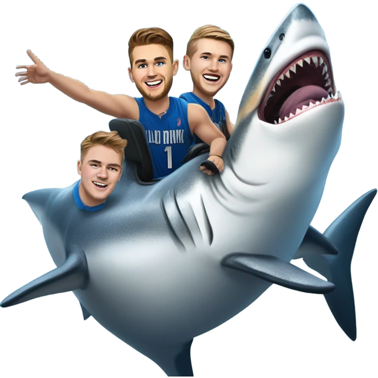 Luka doncic, dalton knecht, Austin reeves on a great white shark emoji ...