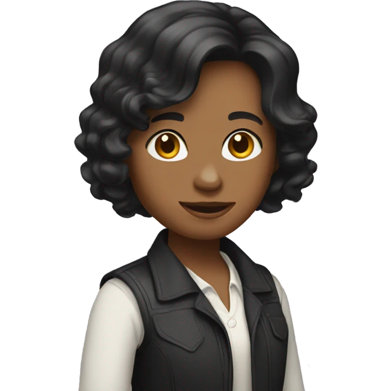 person standing emoji but it’s a girl with shoulder length wavy black ...
