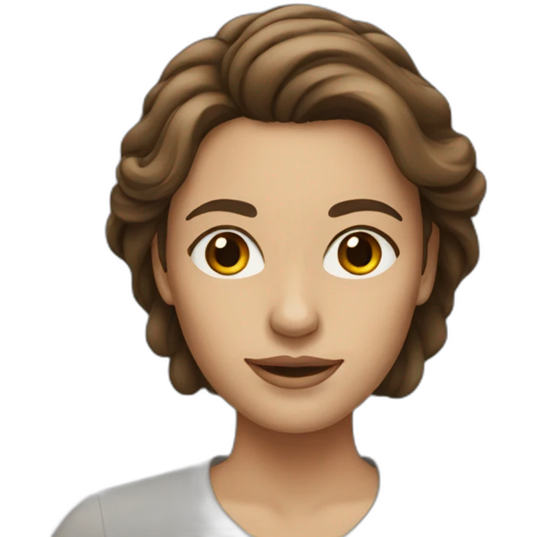 woman with mid-length brown hair emoji | AI Emoji Generator