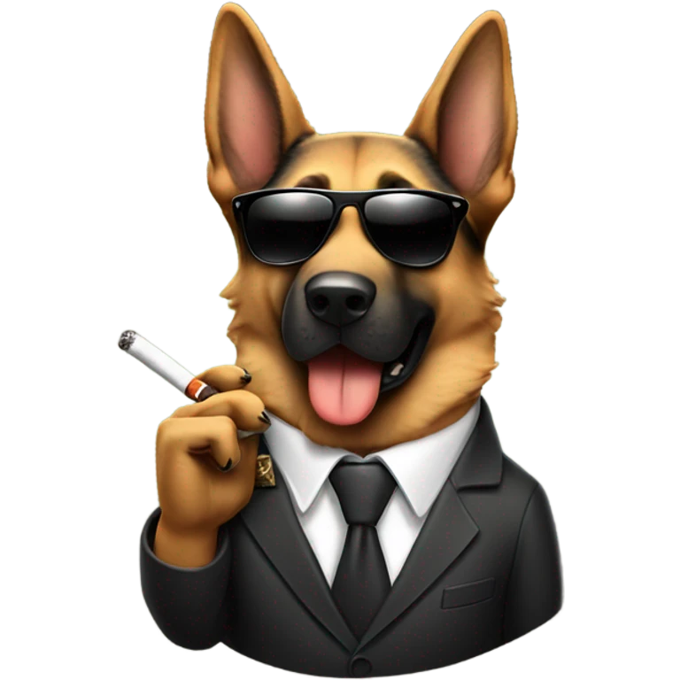 German Shepard wearing a suit and sunglasses smoking a cigar emoji | AI ...