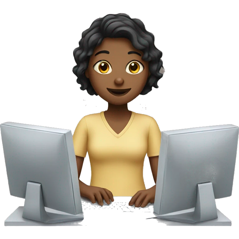 girl using computer emoji | AI Emoji Generator