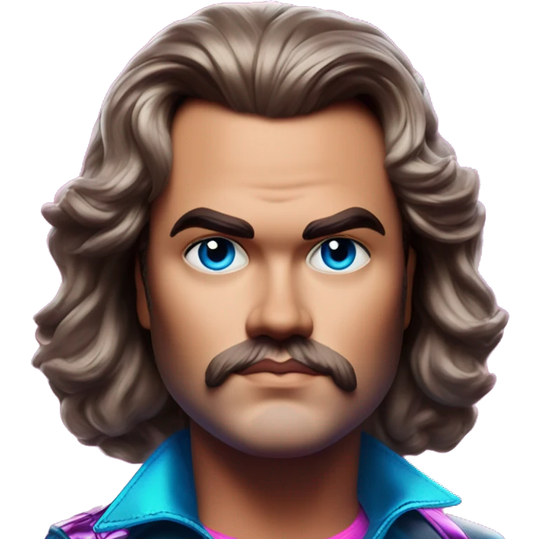 Synthwave Jack Black in Barbie style, oil paint, epic eyes, intricate ...