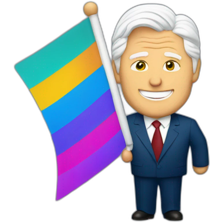 bill clinton holding transgender pride flag emoji | AI Emoji Generator