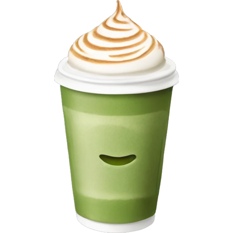 hot matcha latte with latte art in to go cup emoji | AI Emoji Generator