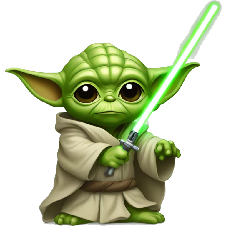 Yoda avec un sabre laser emoji | AI Emoji Generator