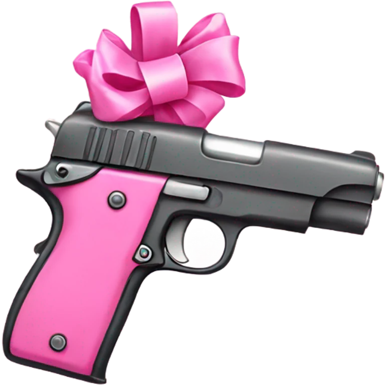 pink pistol with a pink ribbon emoji | AI Emoji Generator