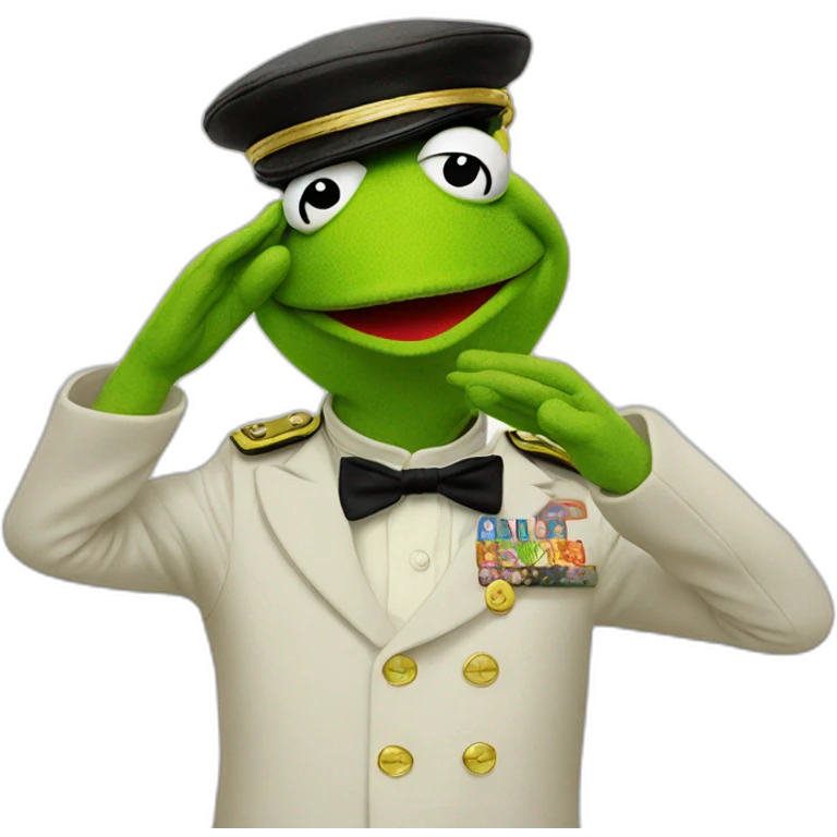 kermit the frog saluting emoji | AI Emoji Generator