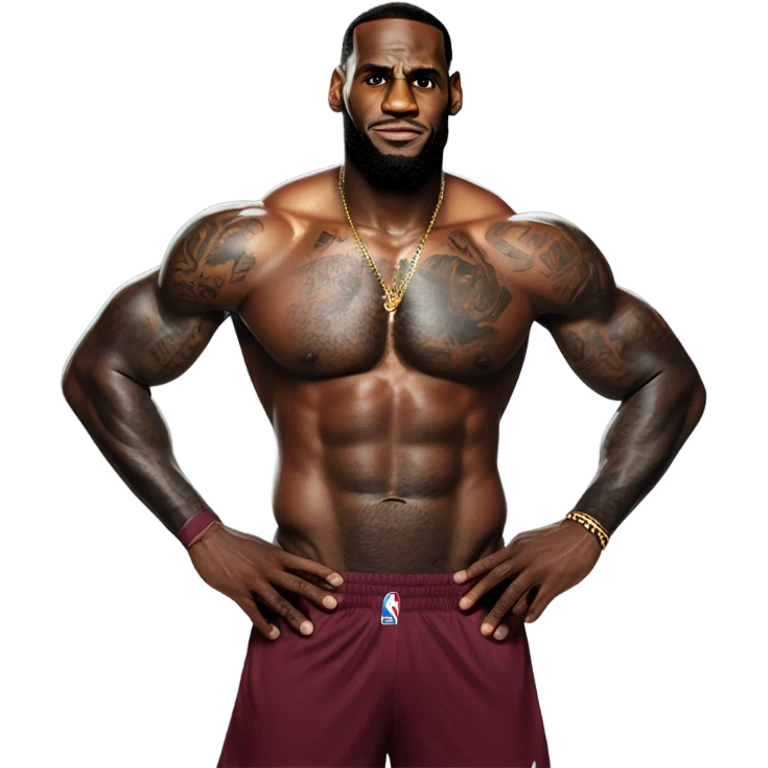 Lebron James, full body, shirtless emoji | AI Emoji Generator
