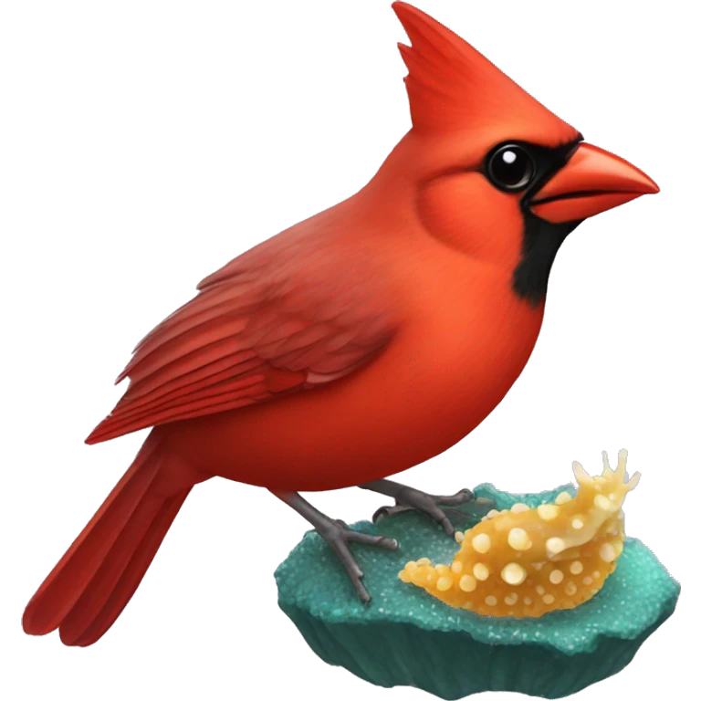 Cardinal eating sea slug emoji | AI Emoji Generator