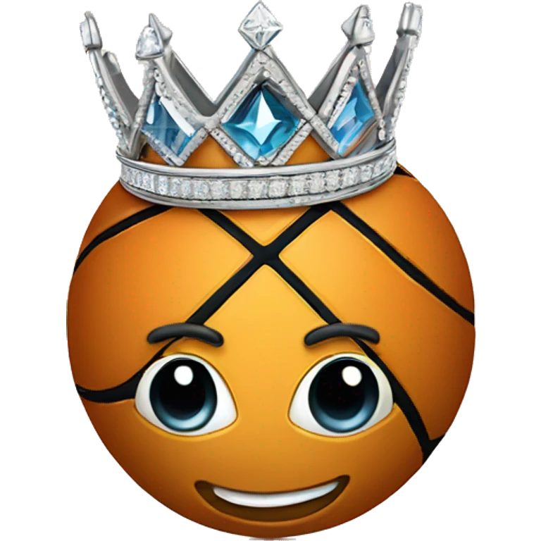Basketball with a crown on top and a diamond necklace emoji | AI Emoji ...