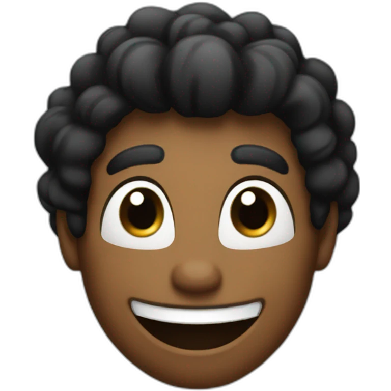 black happy Face thumbs up pose buzz hairstyle emoji | AI Emoji Generator