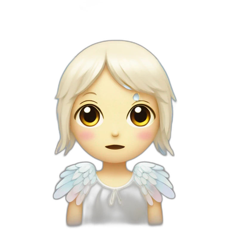 angel glowing tears eyes light color palette Takashi Murakami style emoji | AI Emoji Generator