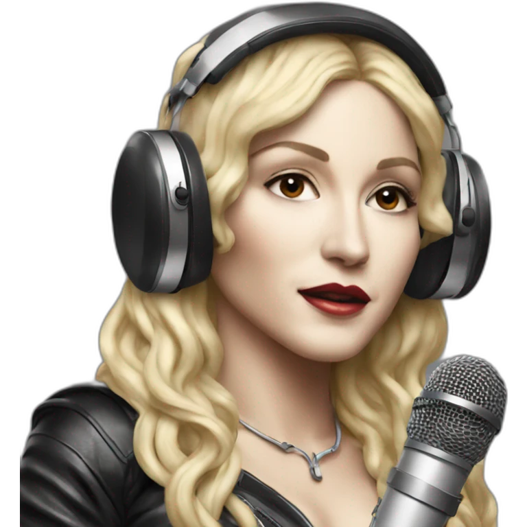 popstar madonna with a headset microphone emoji | AI Emoji Generator