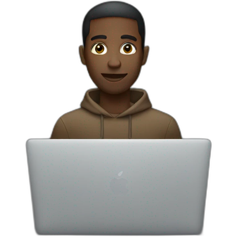 black man behind macbook emoji | AI Emoji Generator