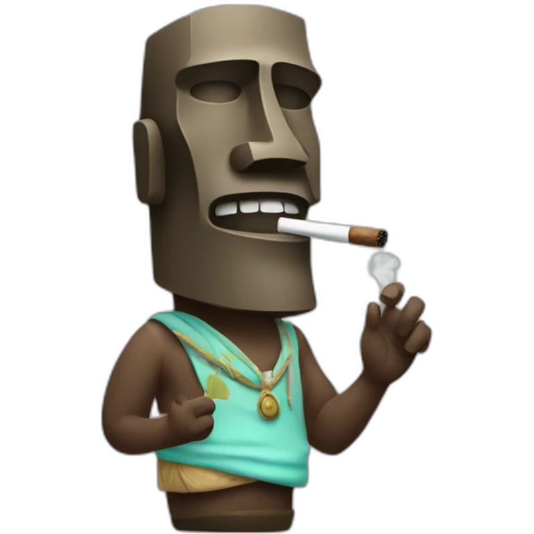 moai smoking a cigar emoji | AI Emoji Generator