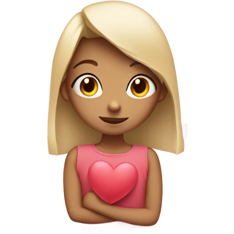 shy girl with hearts around emoji | AI Emoji Generator
