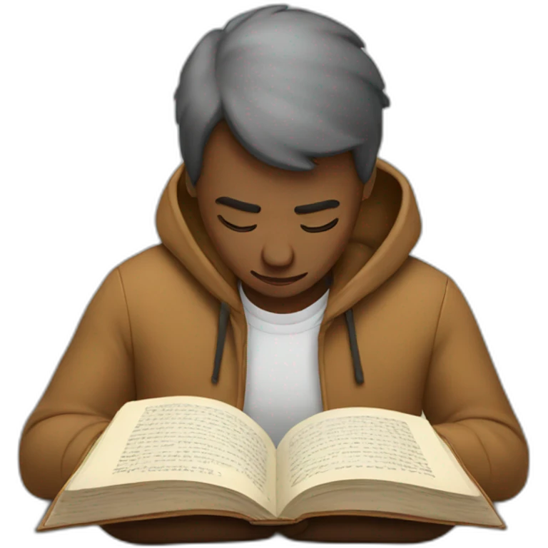 man getting intelligent by reading book emoji | AI Emoji Generator