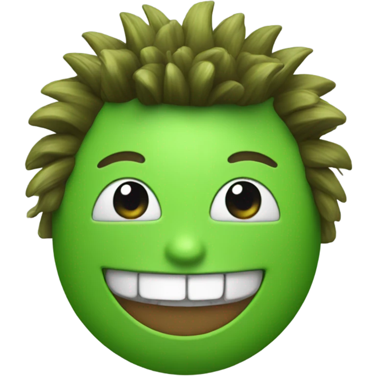 Green smiling 3d emoji with Mohawk and teeth emoji | AI Emoji Generator
