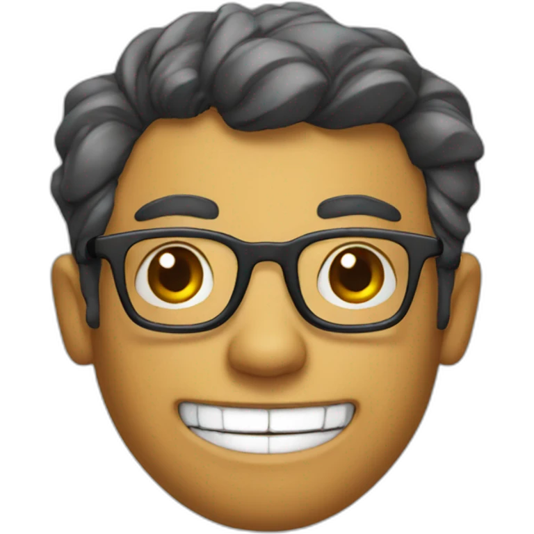 nerd with glasses and peeking teeth emoji | AI Emoji Generator