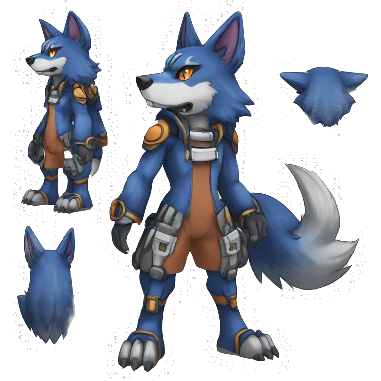 Cool Edgy Colorful Anthro War-Digimon-Fakemon-Wolf with edgy markings ...