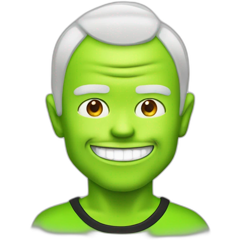 Michael “Flea” Balzary face, with neon green short hair, smiling with ...