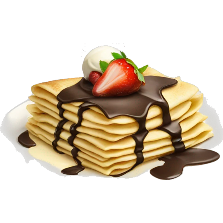 Nutella crepes with vanilla ice cream on top emoji | AI Emoji Generator