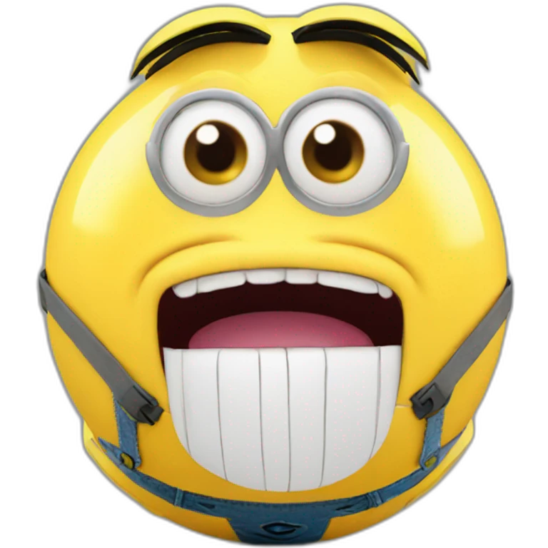 3d sphere with a cartoon minion face texture emoji | AI Emoji Generator