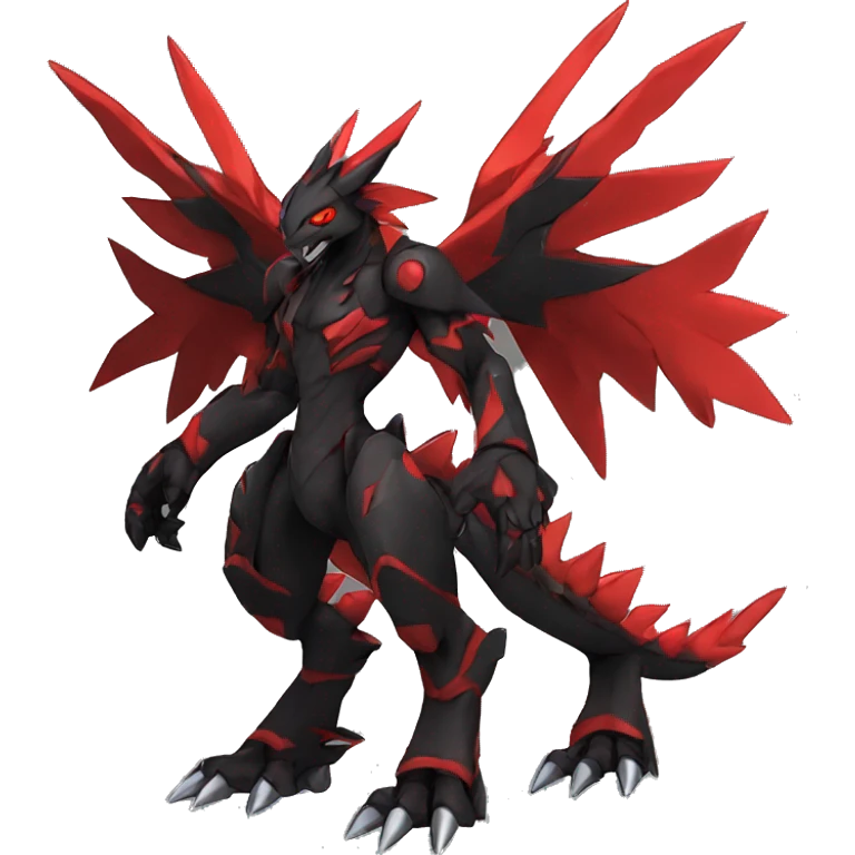 Cool Edgy Black Red godly Digimon-Fakemon full body emoji | AI Emoji ...