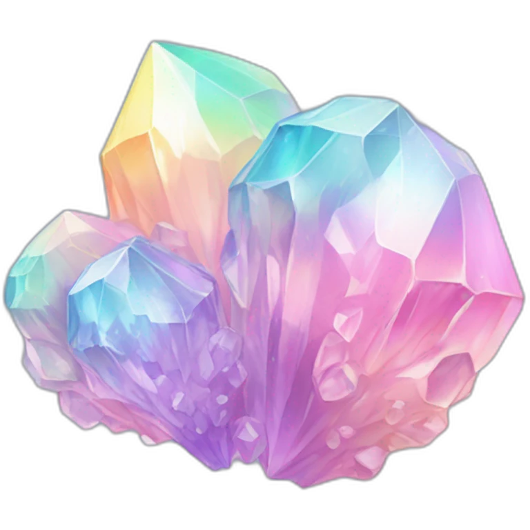Pastel iridescent rainbow crystal clusters emoji | AI Emoji Generator