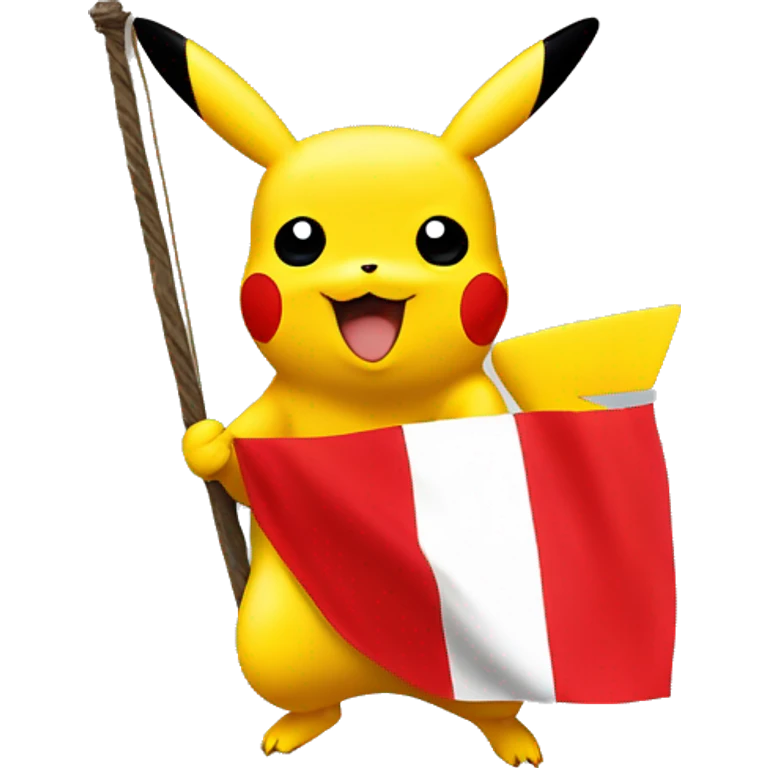 Pikachu con una bandera del pais Peru emoji | AI Emoji Generator