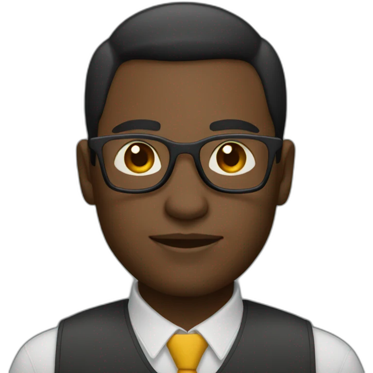 light black skin tone developer man with glasses emoji | AI Emoji Generator