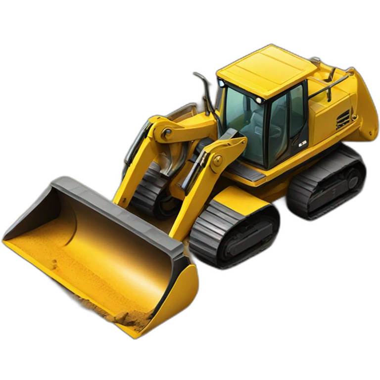 yellow excavator digging a hole into the ground emoji | AI Emoji Generator