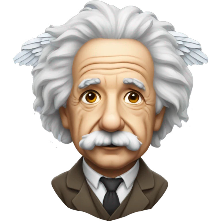 Albert Einstein with a pair of wings on his back emoji | AI Emoji Generator