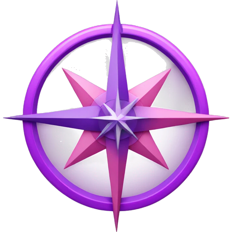 Beautiful purple and pink compass emoji | AI Emoji Generator